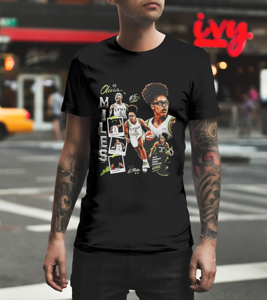 Olivia Miles No 5 Minnesota Lynx Fearless Driven Determined T-Shirt