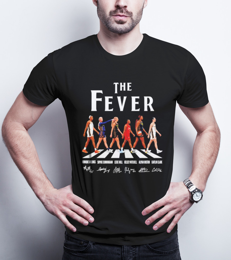 Indiana Fever The Fever Abbey Road N. Ogwumike Stephens Hull Smith Mitchell A. Johnson C. Cox T-Shirt