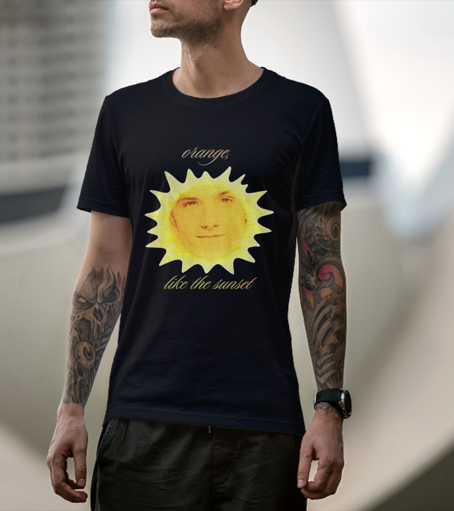 Orange Like The Sunset Face In Sun Design Peeta T-Shirt
