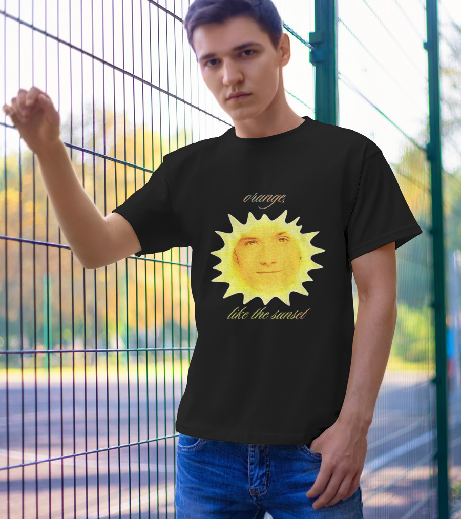 Orange Like The Sunset Face In Sun Design Peeta T-Shirt