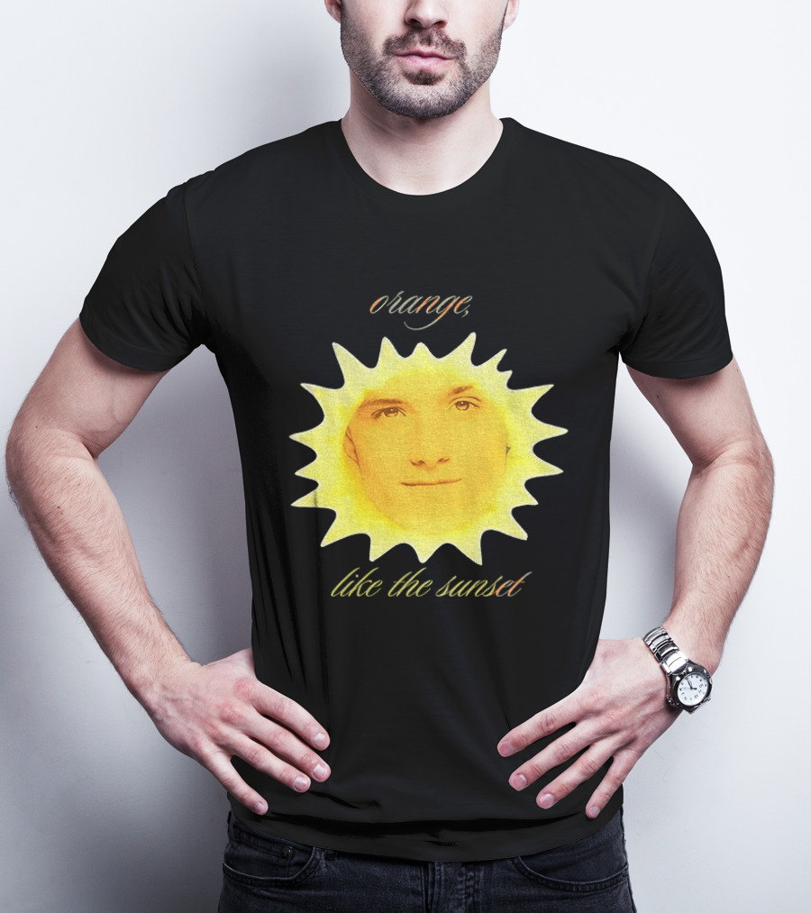 Orange Like The Sunset Face In Sun Design Peeta T-Shirt