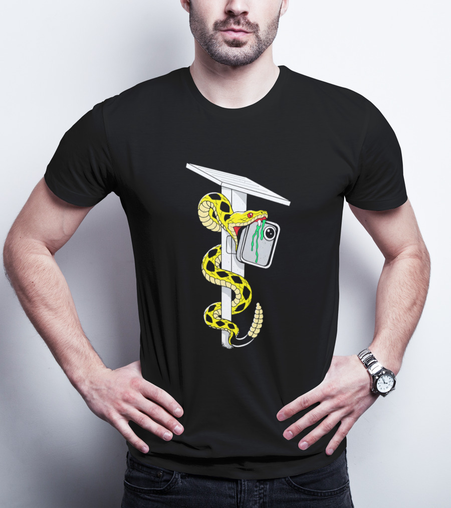 Don't Tread Flock Yellow Snake Wrapped Around Graduation Cap With ID T-Shirt