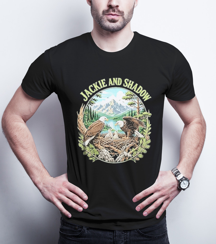 Jackie And Shadow Bald Eagle Family Mountain Nest Nature Lovers T-Shirt