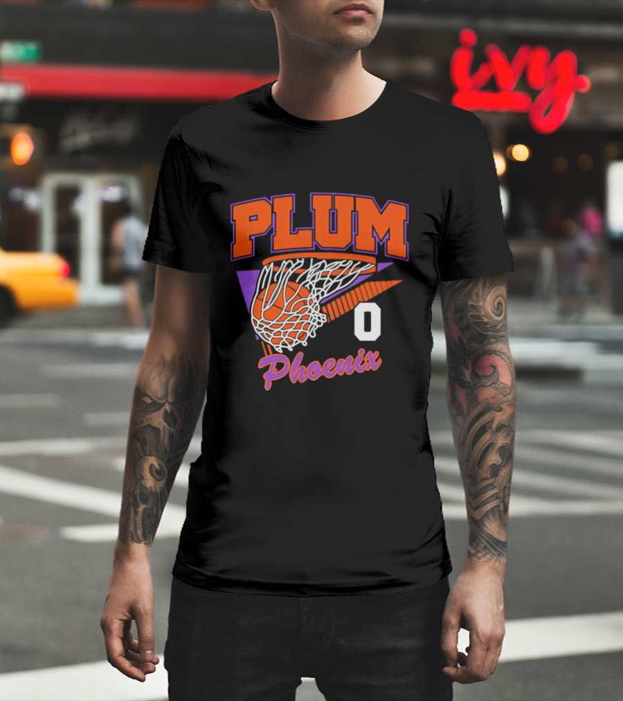 Phoenix Suns Plum Basketball Hoop Net Number 0 T-Shirt