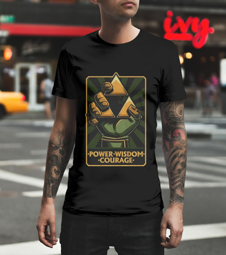 Power Wisdom Courage Triforce Hand The Legend Of Zelda T-Shirt