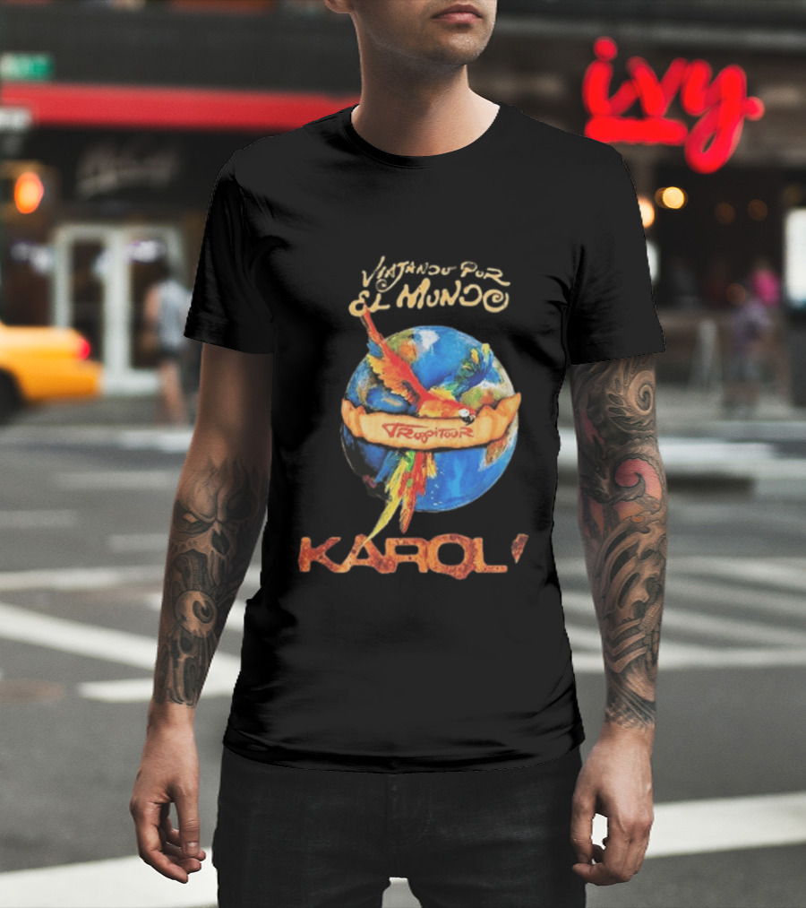 Viajando Por El Mundo Tropitour 2026 Karol G Dates T-Shirt