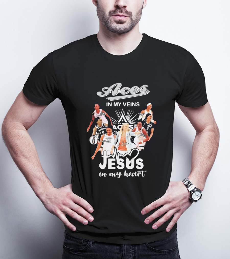 Las Vegas Aces In My Veins Jesus In My Heart WNBA 2026 T-Shirt