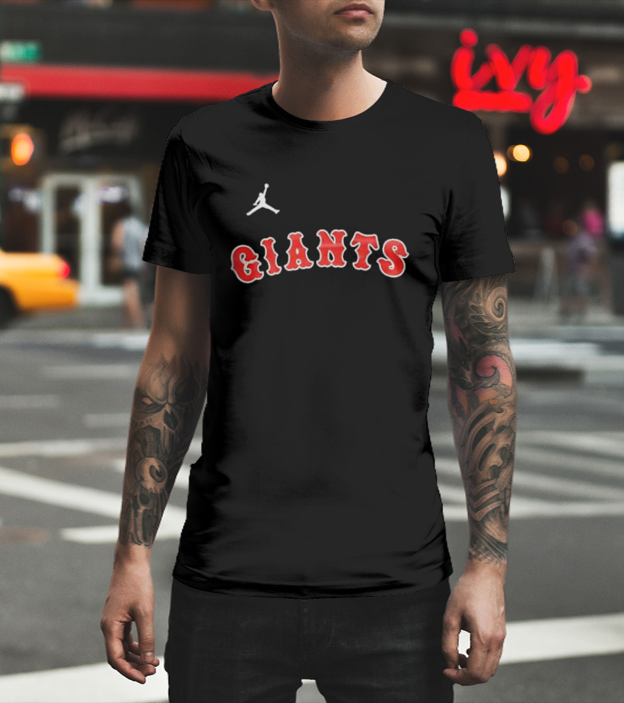 San Francisco Giants MLB Jumpman Arched Red Lettering T-Shirt