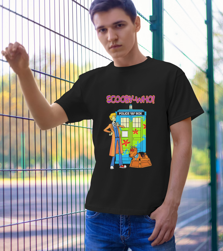Scooby Who Shaggy Tenth Doctor Mystery Machine Painted Tardis K9 Robot T-Shirt