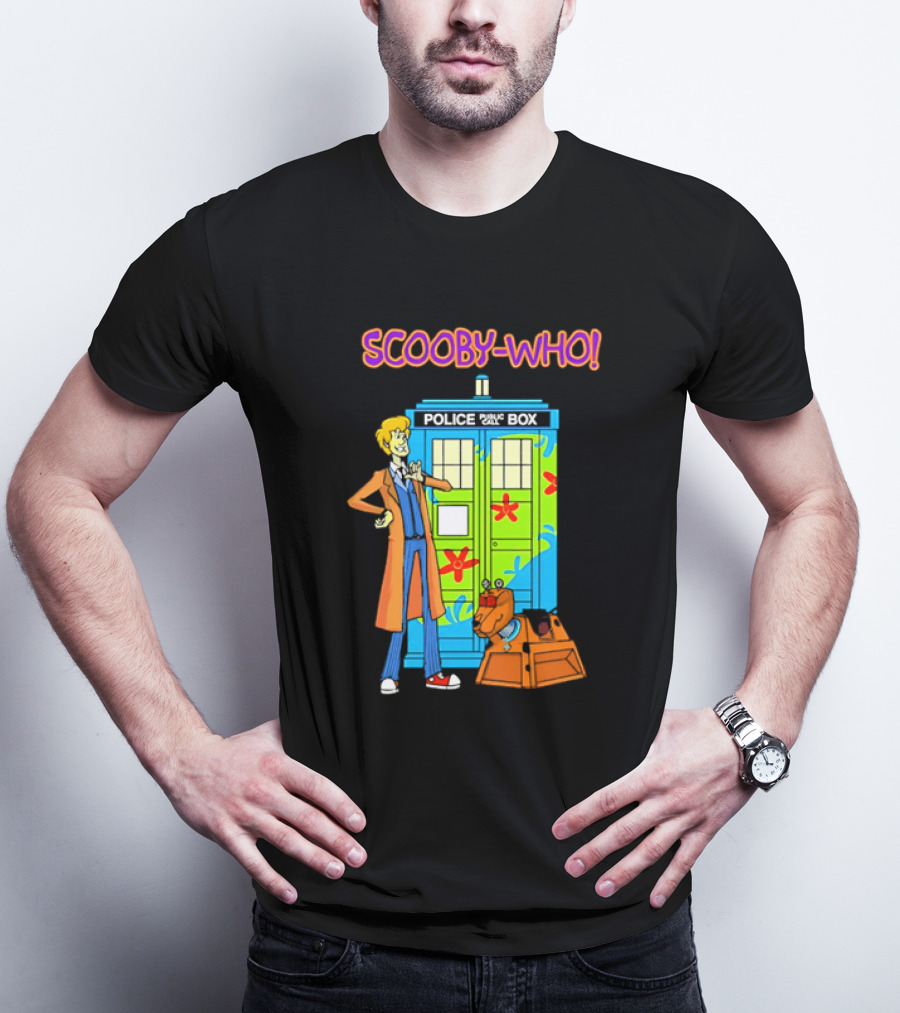 Scooby Who Shaggy Tenth Doctor Mystery Machine Painted Tardis K9 Robot T-Shirt