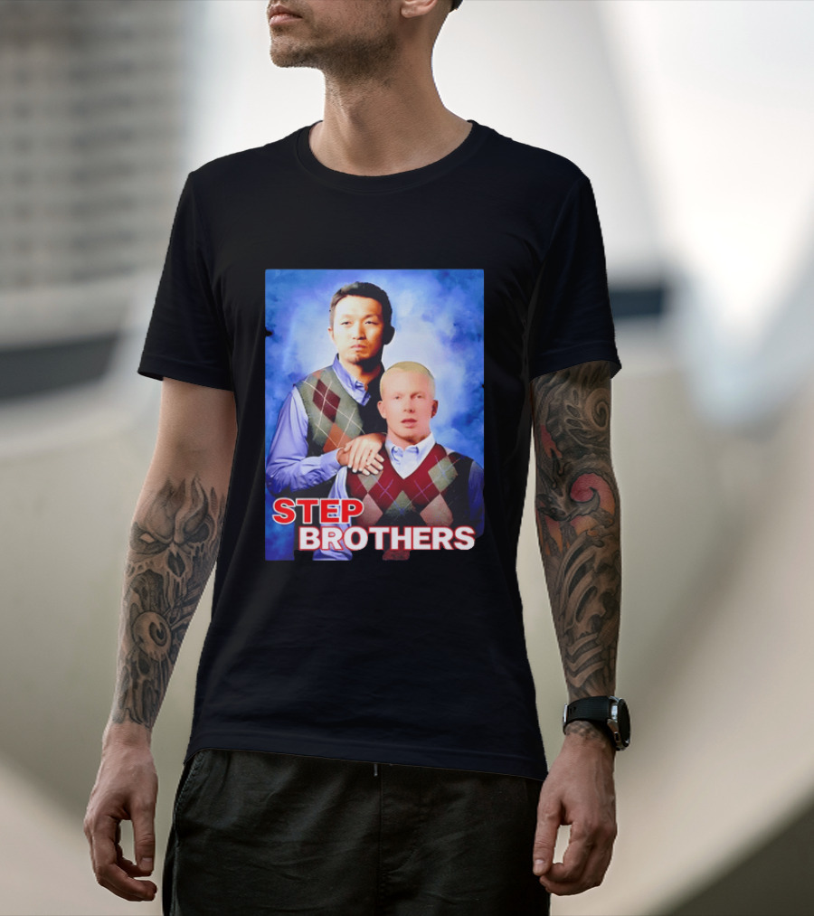 Step Brothers Two Men Argyle Vests Blue T-Shirt