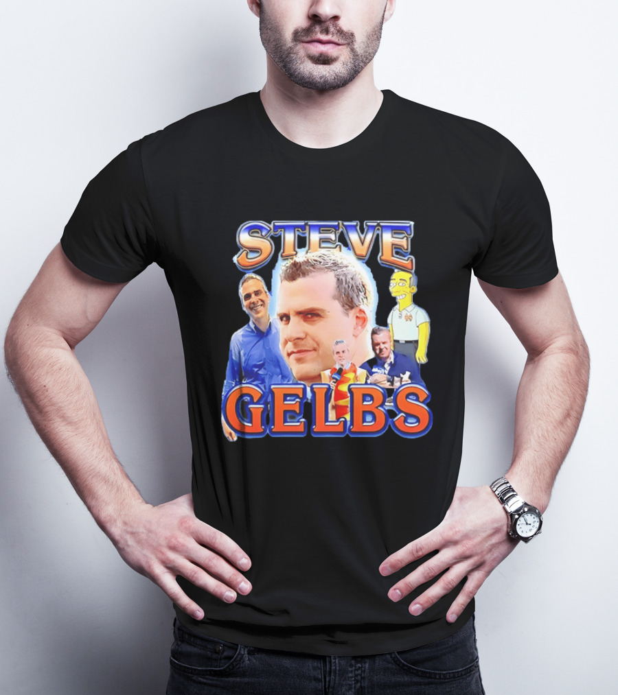 Steve Gelbs Bootleg Photo Collage Simpsonized Cartoon Hot Dog Suit T-Shirt