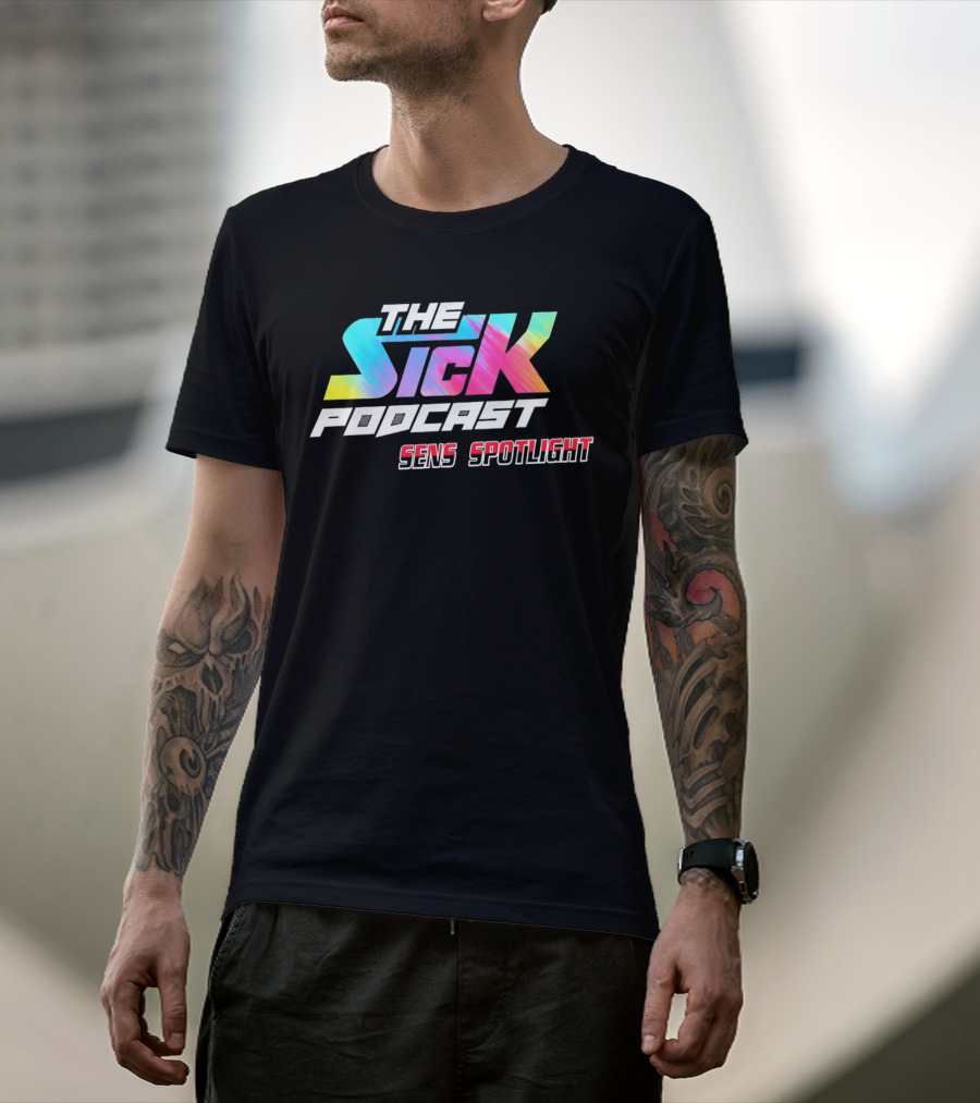 The Sick Podcast Sens Spotlight Colorful Neon Gradient T-Shirt