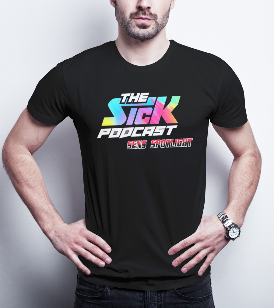 The Sick Podcast Sens Spotlight Colorful Neon Gradient T-Shirt