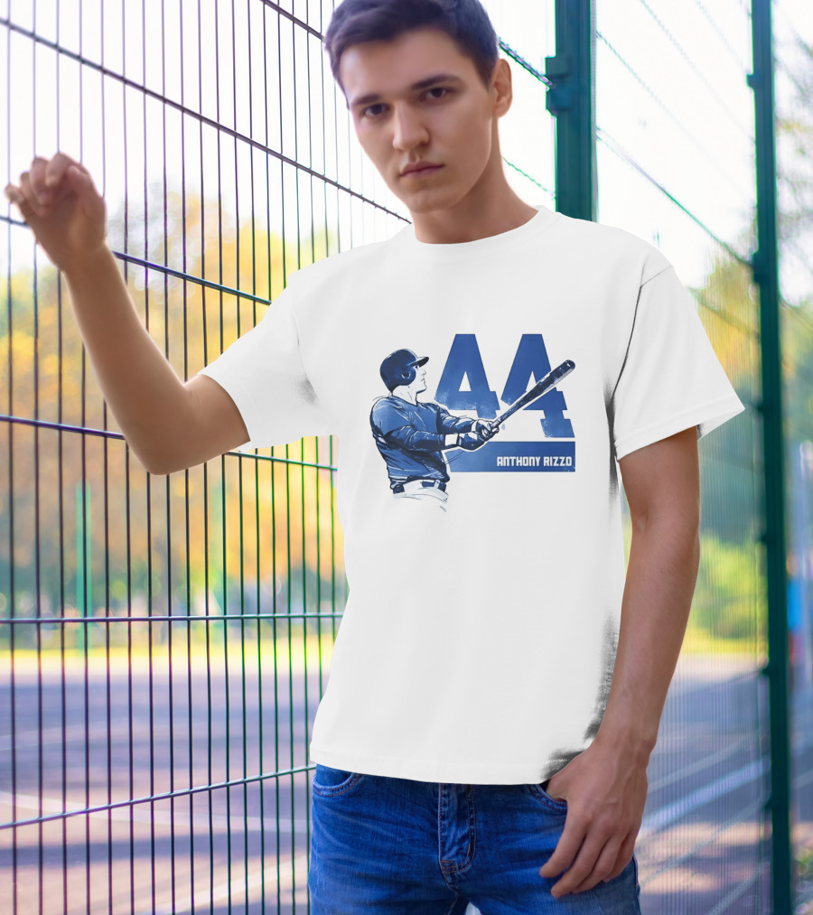 Anthony Rizzo 44 Swinging Blue Baseball Batter T-Shirt