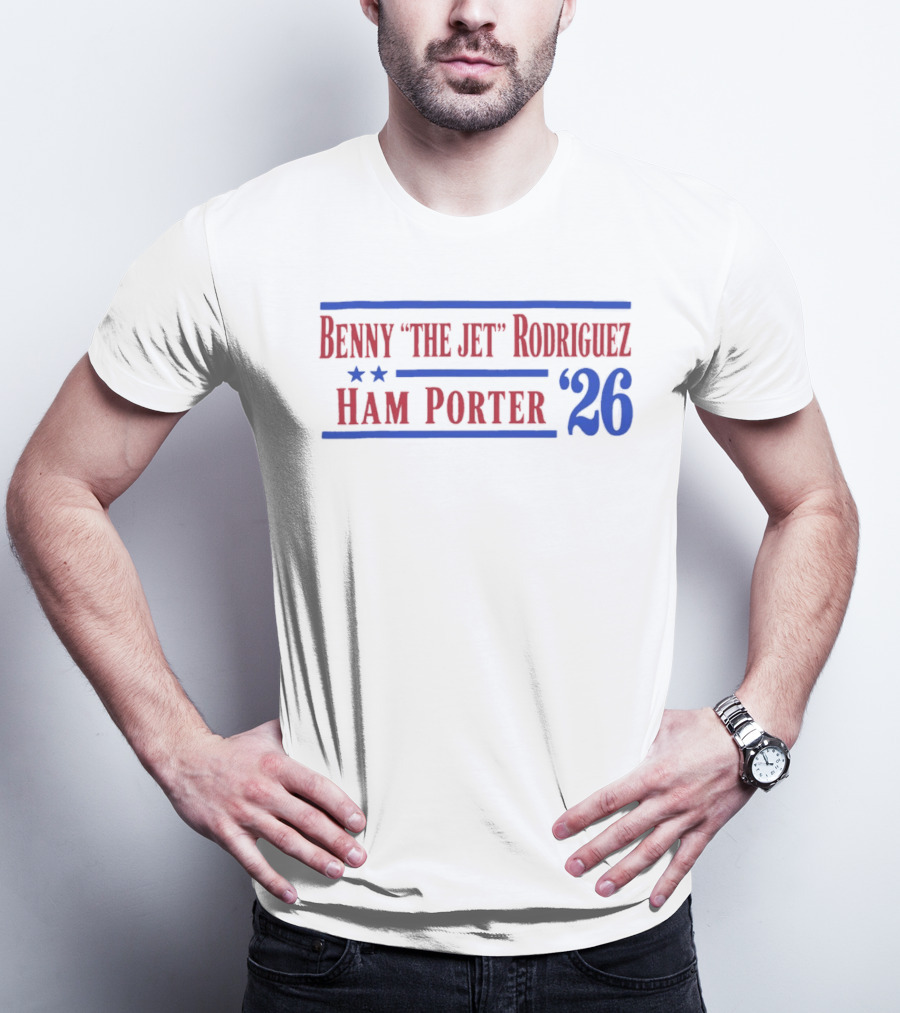 Benny The Jet Rodriguez Ham Porter 26 Stars Blue Lines T-Shirt
