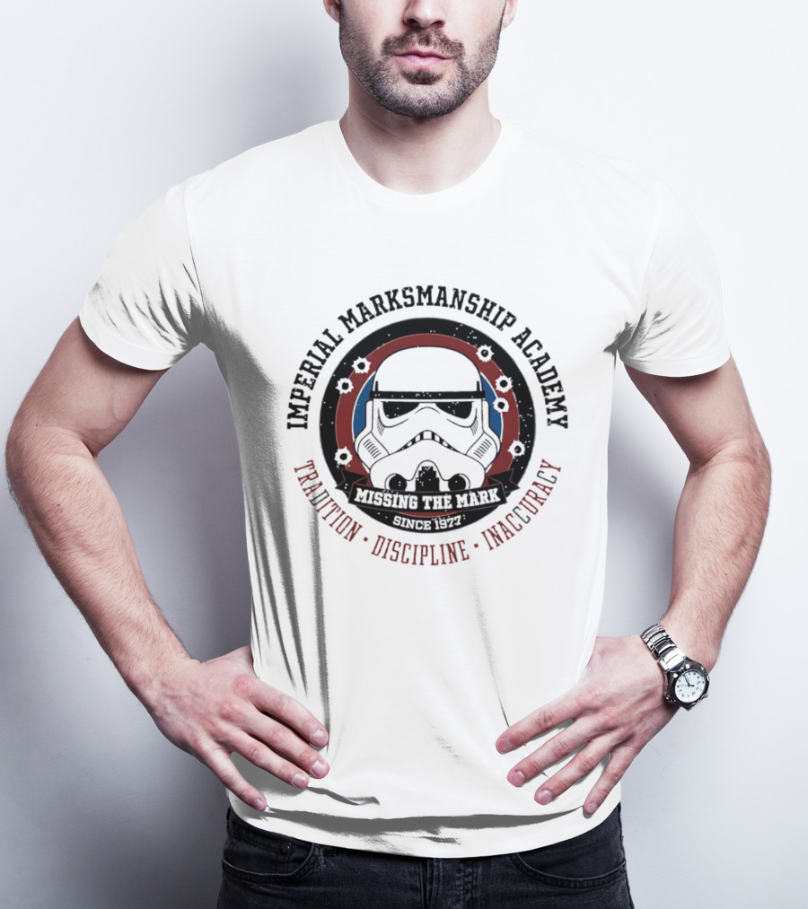 Imperial Marksmanship Academy Missing The Mark Since 1977 Tradition Discipline Inaccuracy Trooper Mask T-Shirt