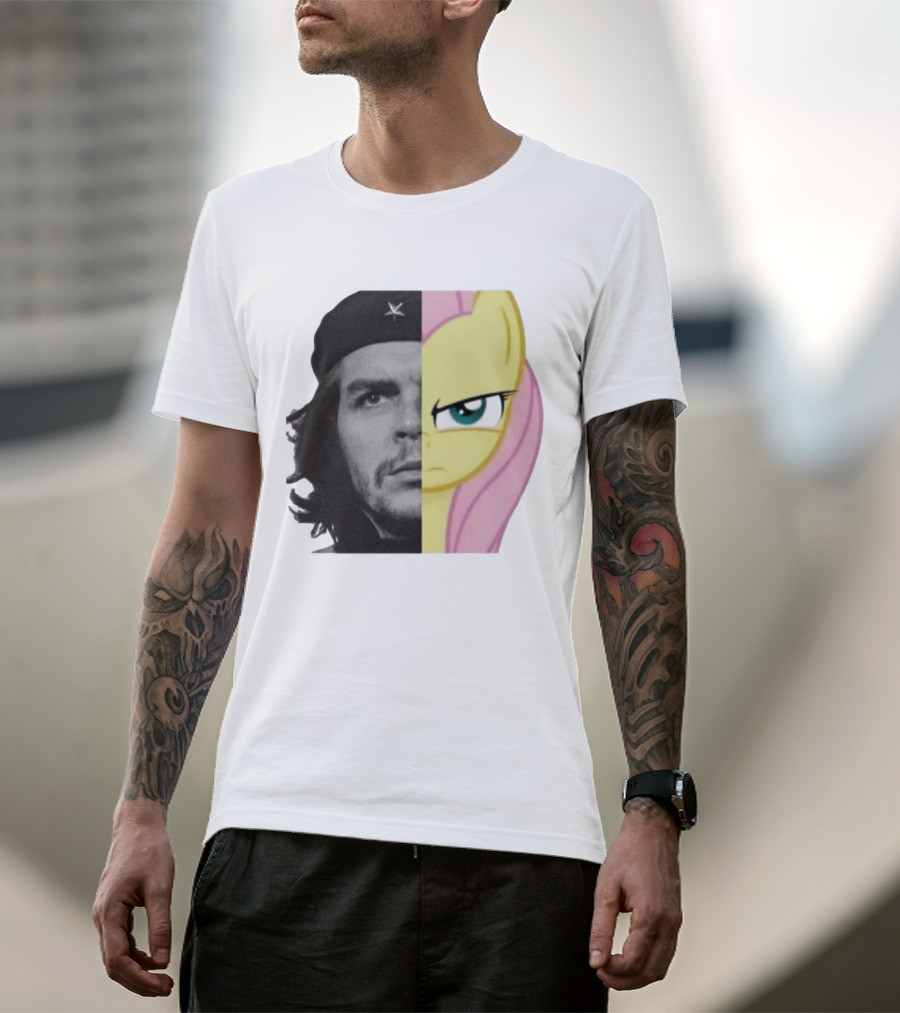 Che Guevara Fluttershy Crossover Fusion Face Mashup T-Shirt