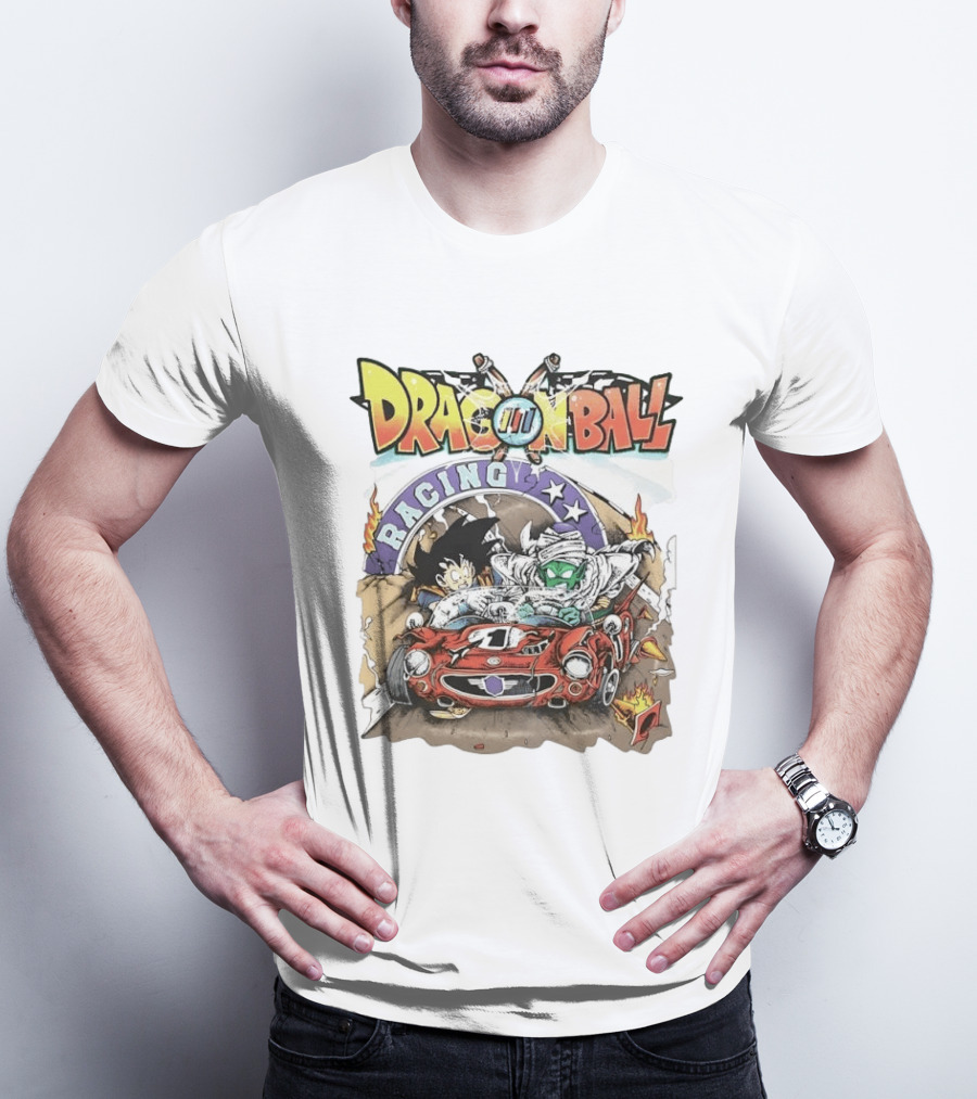 Dragon Ball Racing Goku Piccolo Red Racecar Adventure T-Shirt