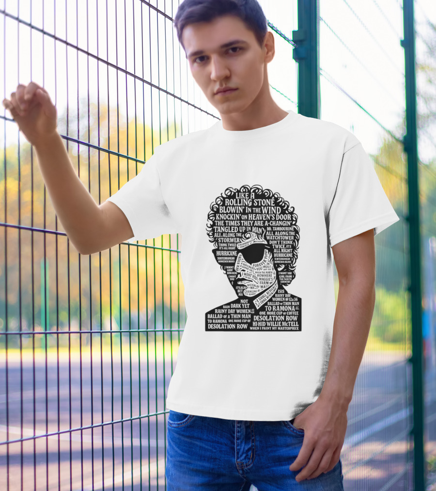 Like A Rolling Stone Blowin In The Wind Knockin On Heaven's Door Bob Dylan Song Titles T-Shirt