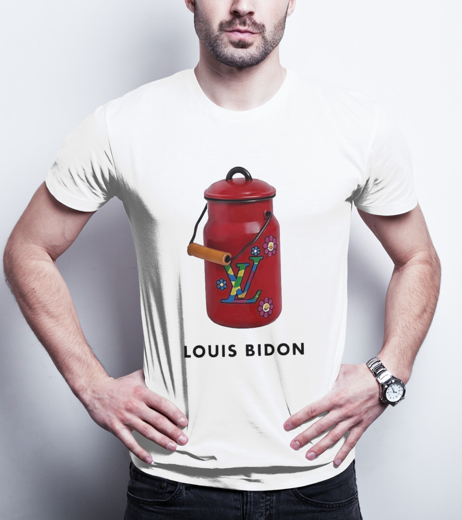 Louis Bidon Milk Jug Red Enamel Rainbow Monogram Flowers T-Shirt