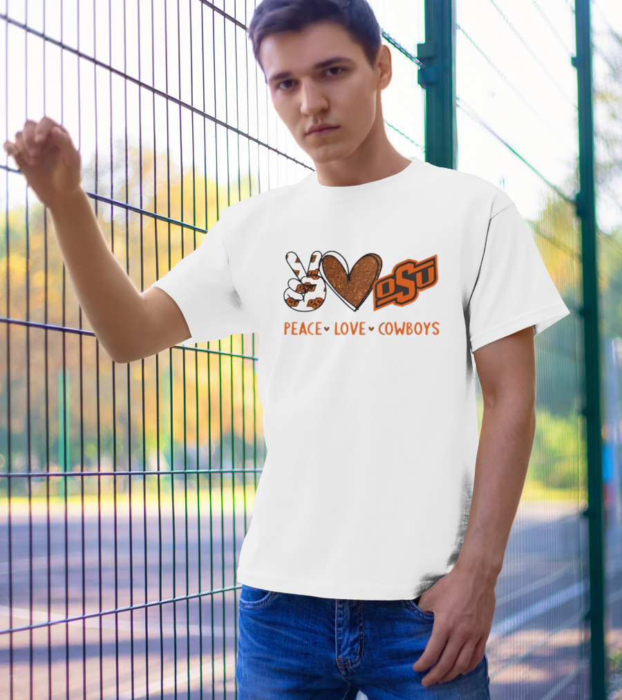 Peace Love OSU Oklahoma State Cowboys T-Shirt