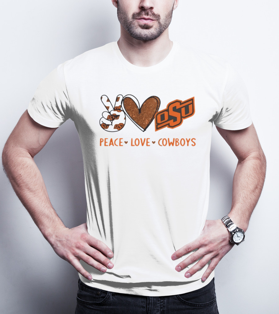 Peace Love OSU Oklahoma State Cowboys T-Shirt