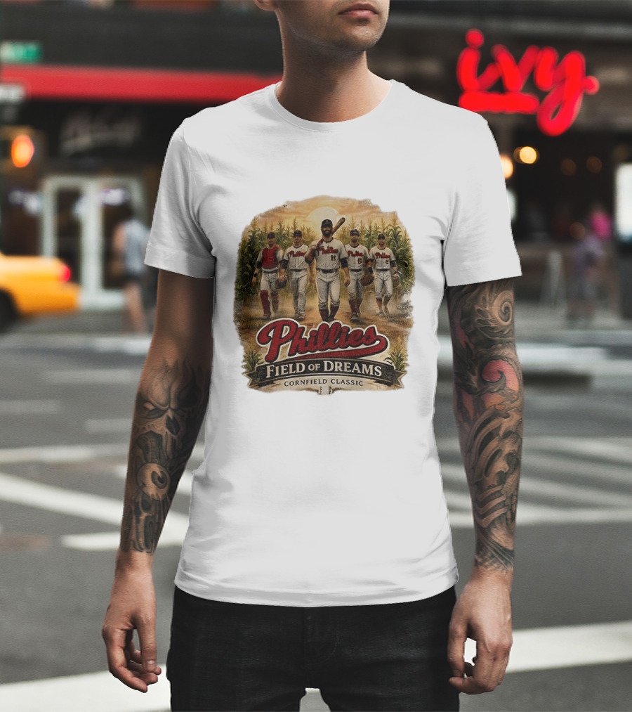 Phillies Field Of Dreams Cornfield Classic Vintage Baseball Magic T-Shirt