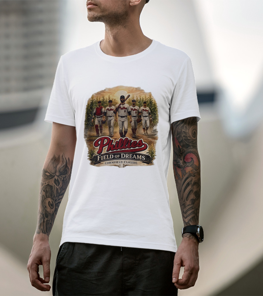 Phillies Field Of Dreams Cornfield Classic Vintage Baseball Magic T-Shirt