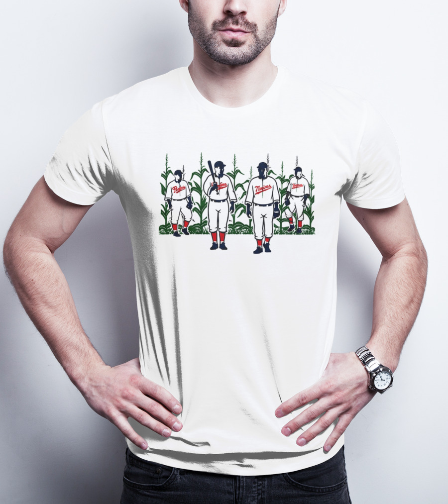 Phillies Vs Twins 2026 Field Of Dreams Game Vintage Baseball Cornfield Scene T-Shirt