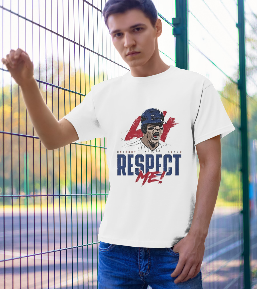Anthony Rizzo Respect Me Screaming Baseball Player Distressed 44 Red T-Shirt