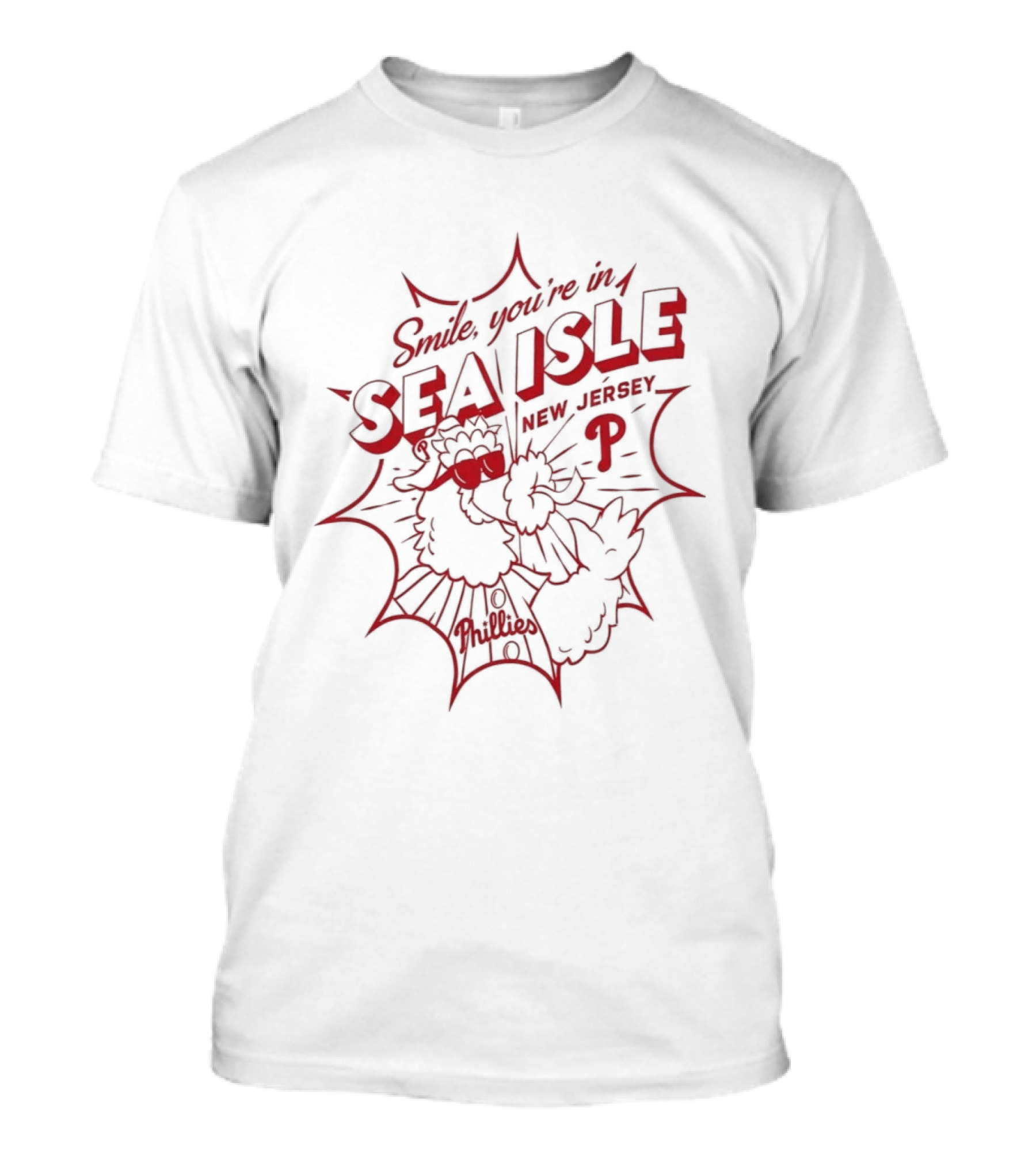 Smile You're In Sea Isle Phillies Baseball Fan Gear T-Shirt