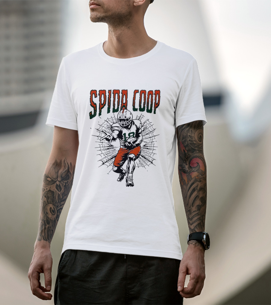 Spida Coop Miami Hurricanes Football Player Web T-Shirt