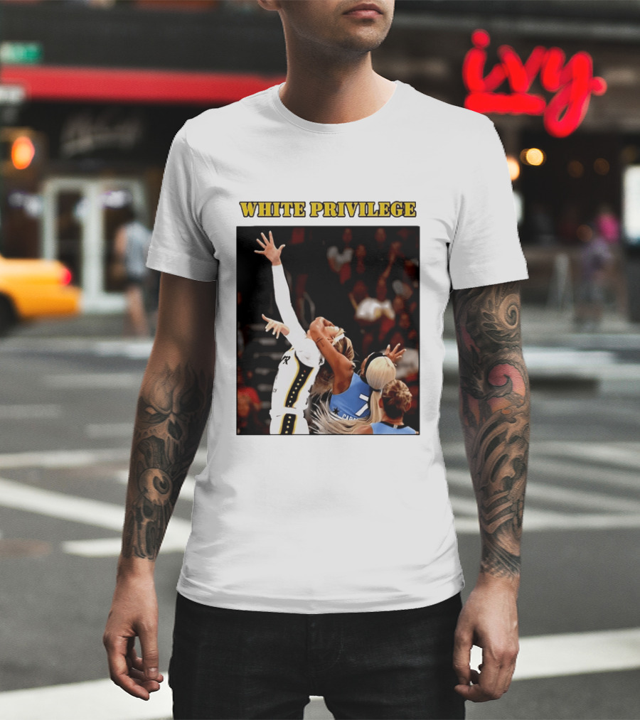 WHITE PRIVILEGE Sophie Cunningham DiJonai Carrington Basketball Confrontation T-Shirt