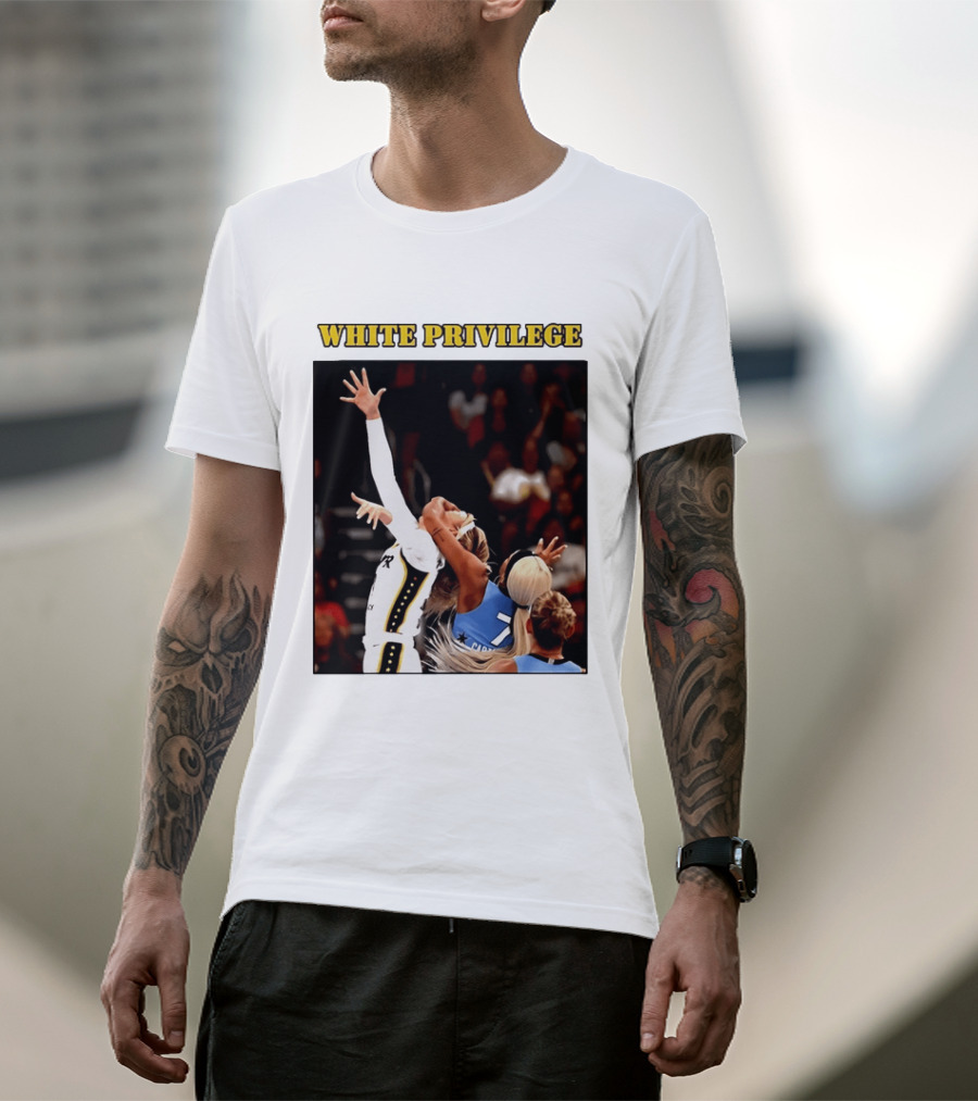 WHITE PRIVILEGE Sophie Cunningham DiJonai Carrington Basketball Confrontation T-Shirt