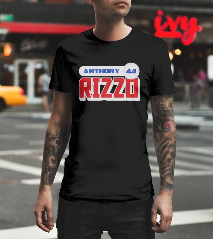 Anthony Rizzo 44 Red Blue Block Jersey Number T-Shirt