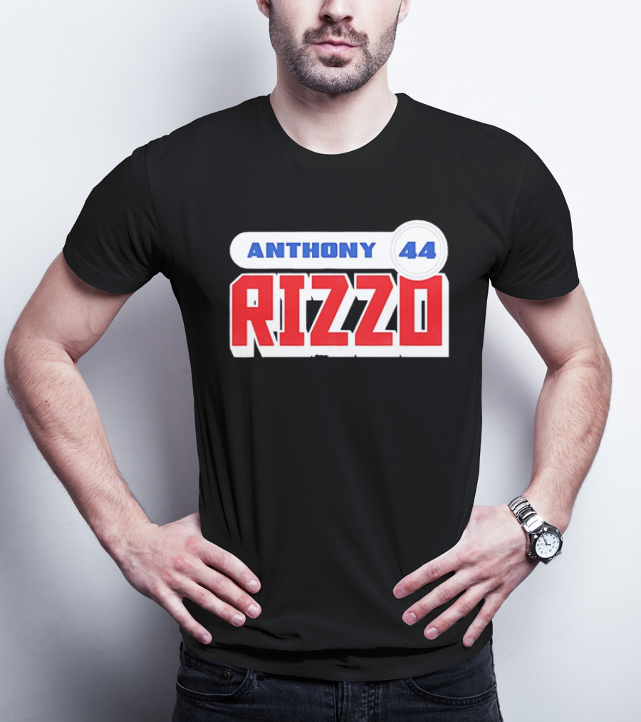 Anthony Rizzo 44 Red Blue Block Jersey Number T-Shirt