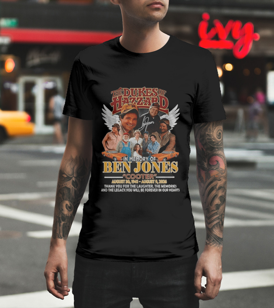 The Dukes Of Hazzard Ben Jones Cooter Tribute Thank You For The Laughter And Legacy T-Shirt