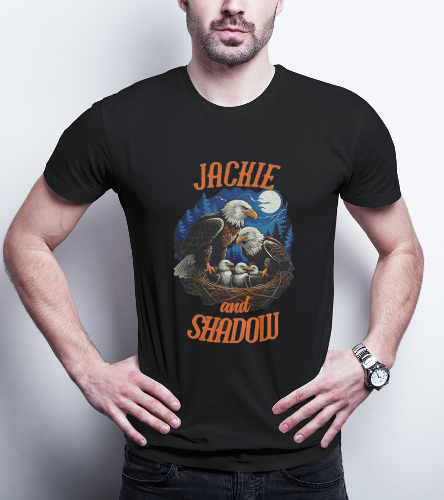 Jackie And Shadow Bald Eagles Together In Nest Under Moonlight 2012 2026 T-Shirt