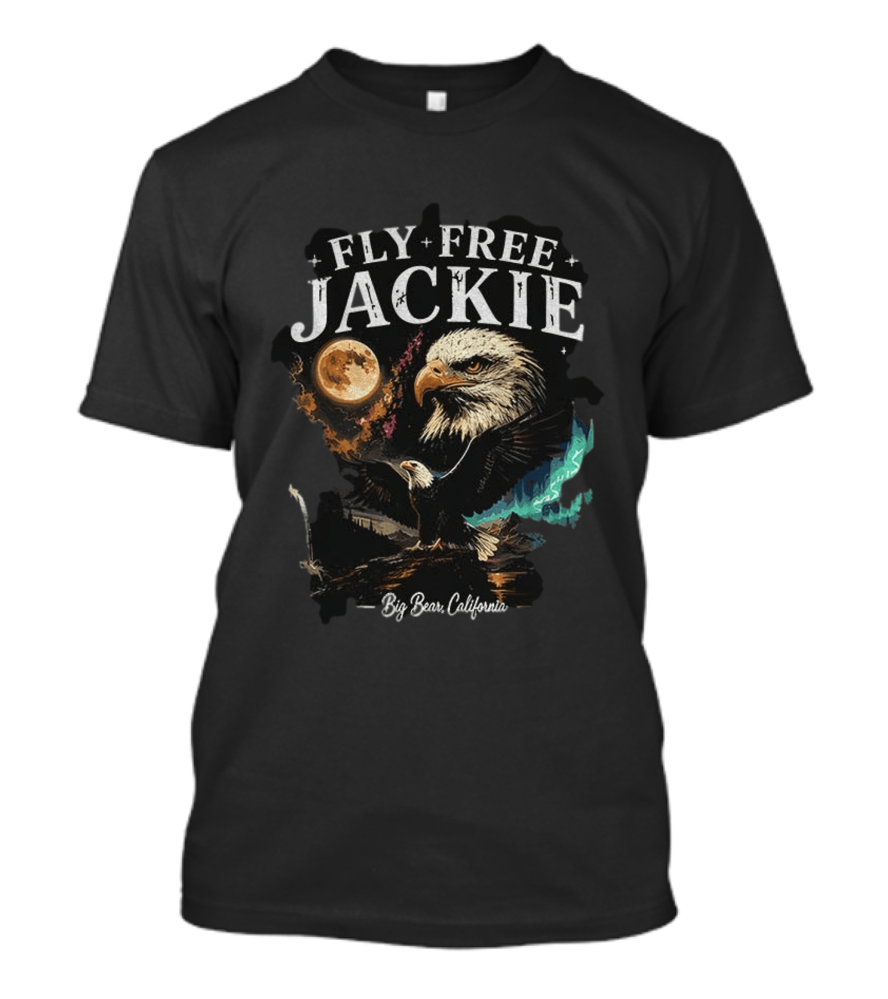 Fly Free Jackie Eagle Moon Big Bear California T-Shirt