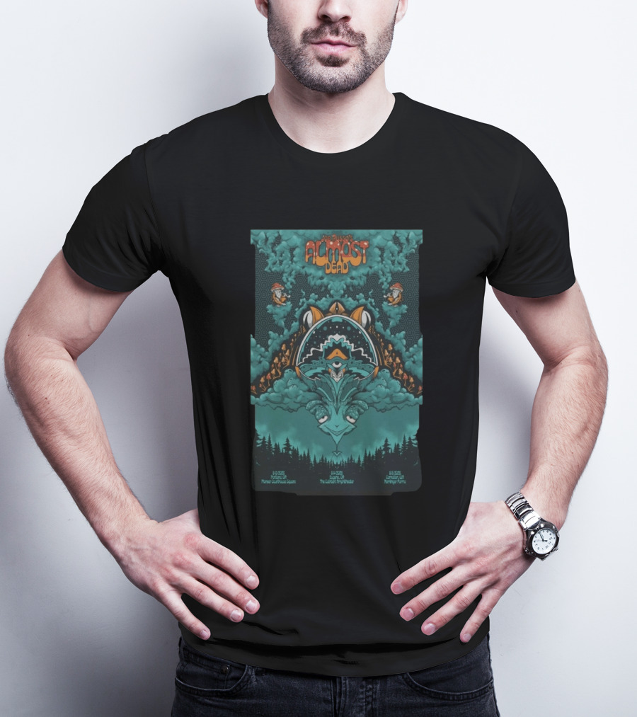 Joe Russo's Almost Dead Tour 2026 Portland Pioneer Courthouse Square Eugene Cuthbert Amphitheater Carnation Remlinger Farms Psychedelic T-Shirt