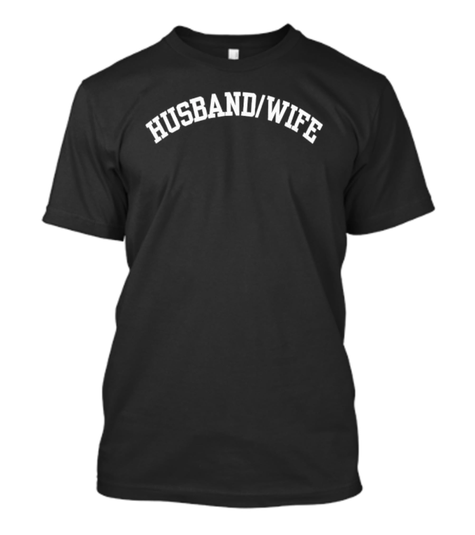 Husband Wife Arched White Varsity College Block T-Shirt