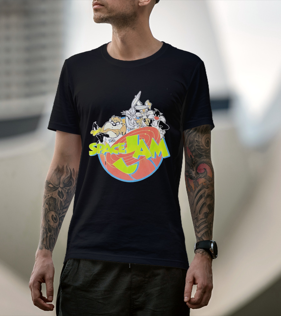 Space Jam Looney Tunes Characters Dynamic Pose T-Shirt