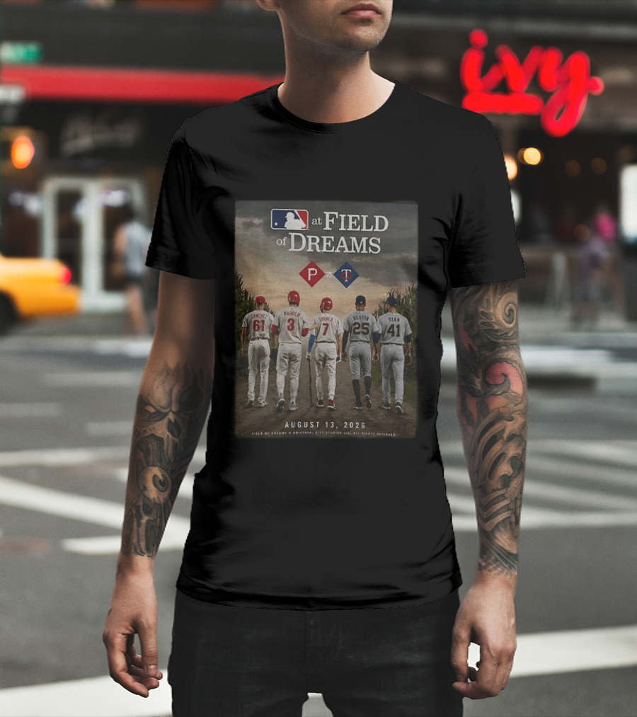 Phillies Vs Twins MLB At Field Of Dreams August 13 2026 T-Shirt