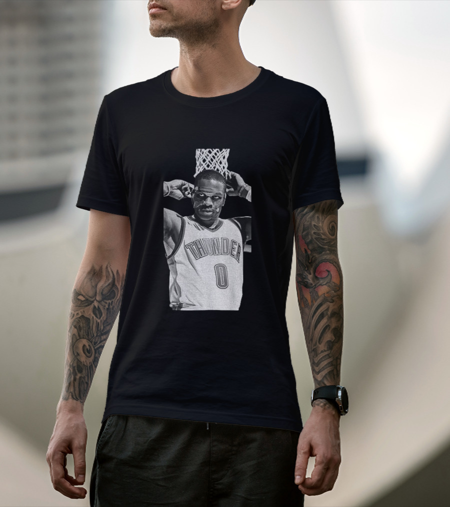 Russell Westbrook Masked OKC Thunder Basketball Legend Iconic Number 0 T-Shirt