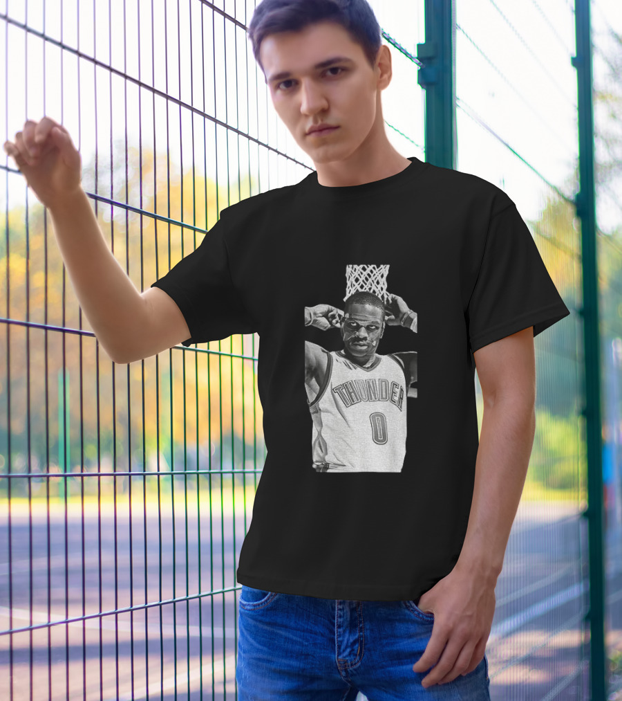 Russell Westbrook Masked OKC Thunder Basketball Legend Iconic Number 0 T-Shirt