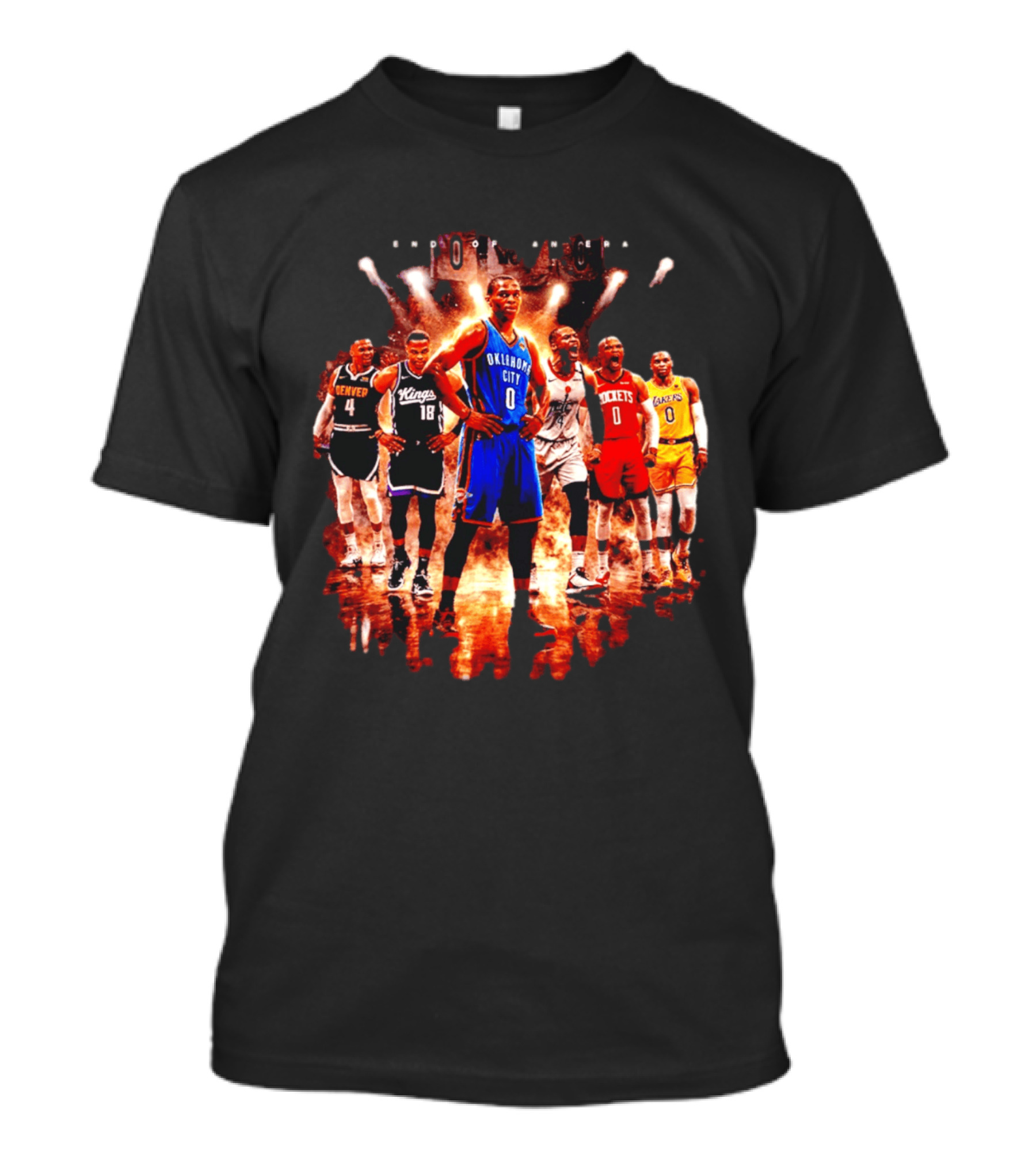 Russell Westbrook Oklahoma City NBA Career Retrospective With Team Jerseys T-Shirt