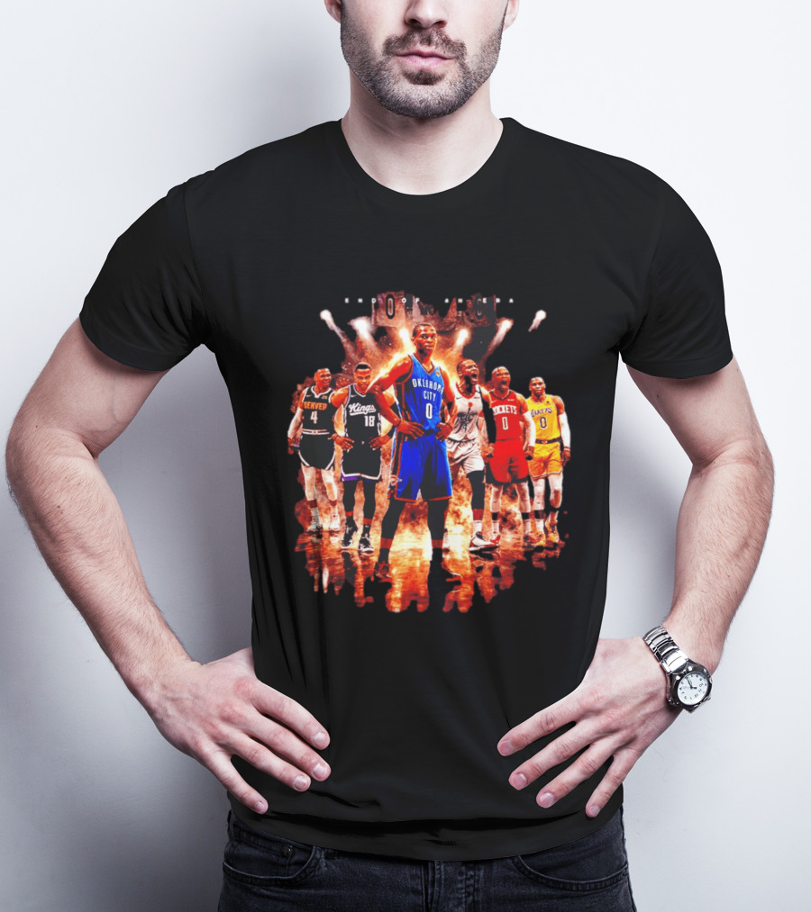 Russell Westbrook Oklahoma City NBA Career Retrospective With Team Jerseys T-Shirt