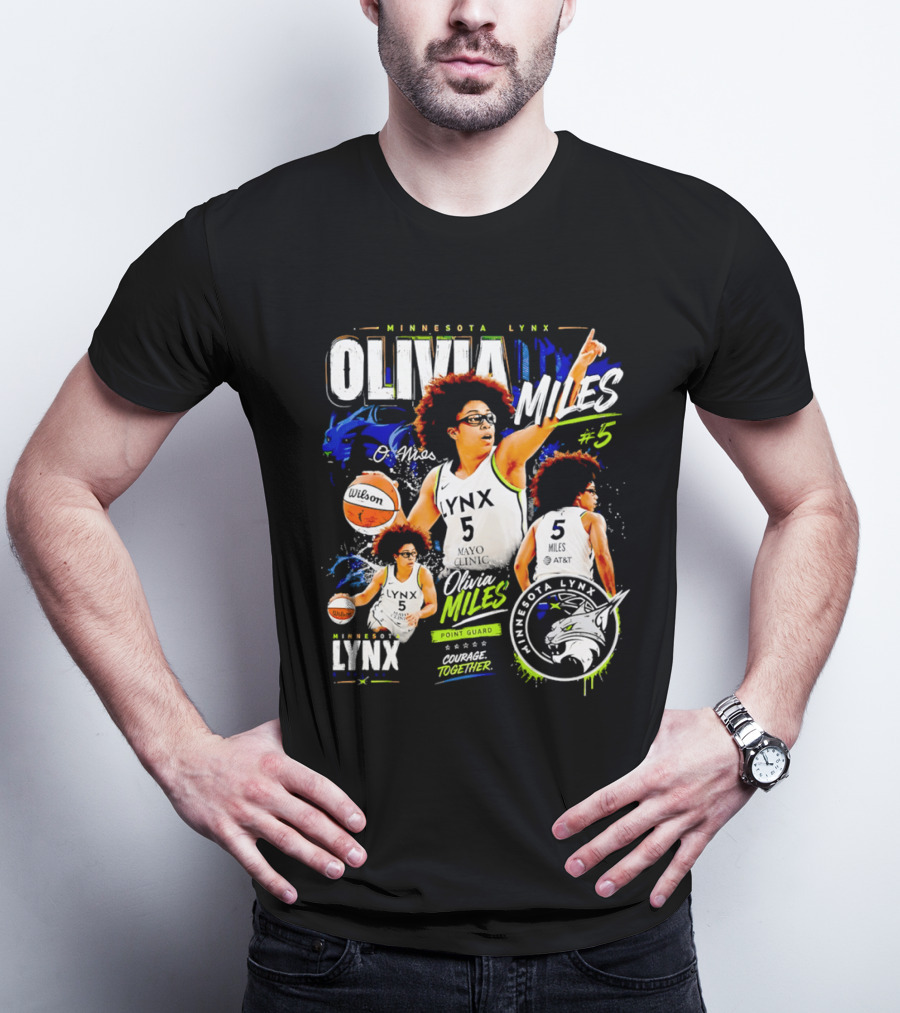 Minnesota Lynx Olivia Miles Number 5 Courage Together Basketball Player T-Shirt