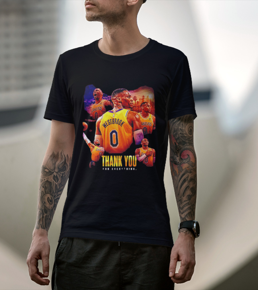 Russell Westbrook Los Angeles Lakers Thank You For Everything T-Shirt
